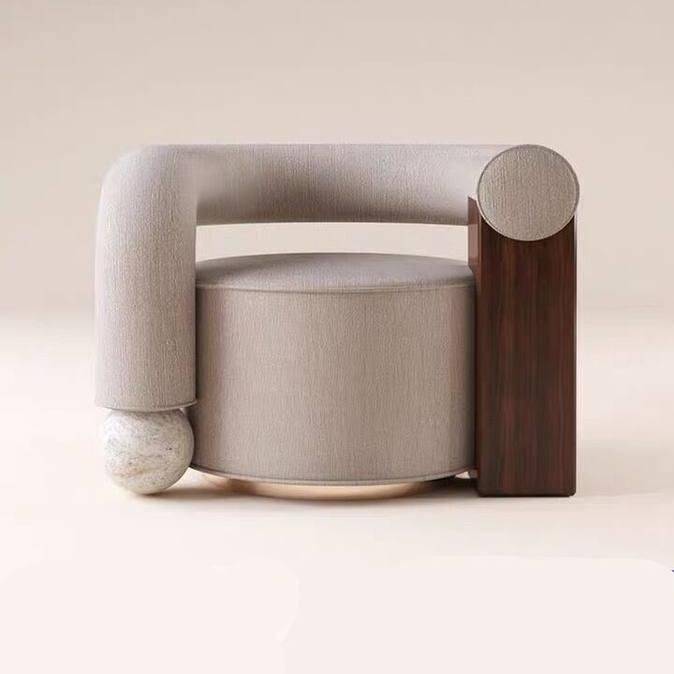 Elegant Minimalist Tiger Velvet Lounge Chair - L-Shaped Sofa for Modern ...