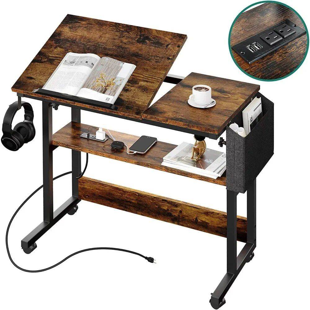 Height Adjustable Portable Laptop Desk with Tiltable Tabletop ...
