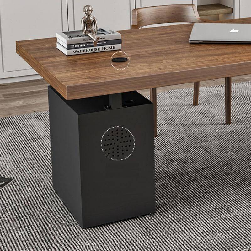 Modern Solid Wood Metal Computer Desk with Storage - Home Unlimited