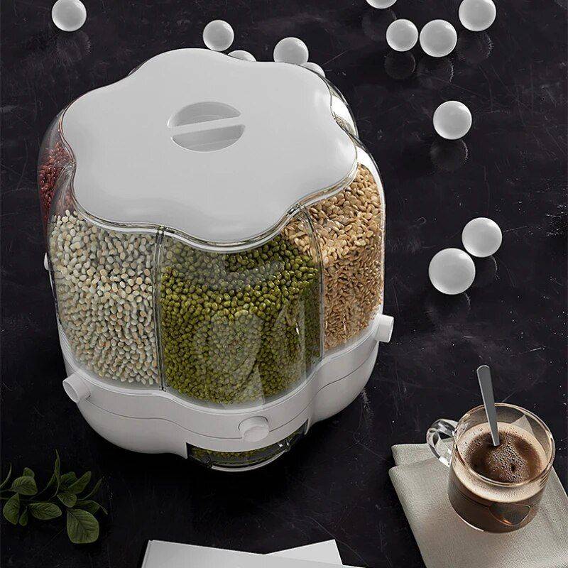 Rotating Korean-Style Rice & Cereal Storage Dispenser - Home Unlimited