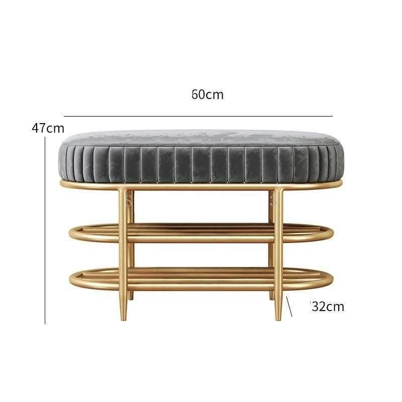 Versatile Velvet Shoe Bench - 2-Tier Ottoman Storage for Modern Homes ...